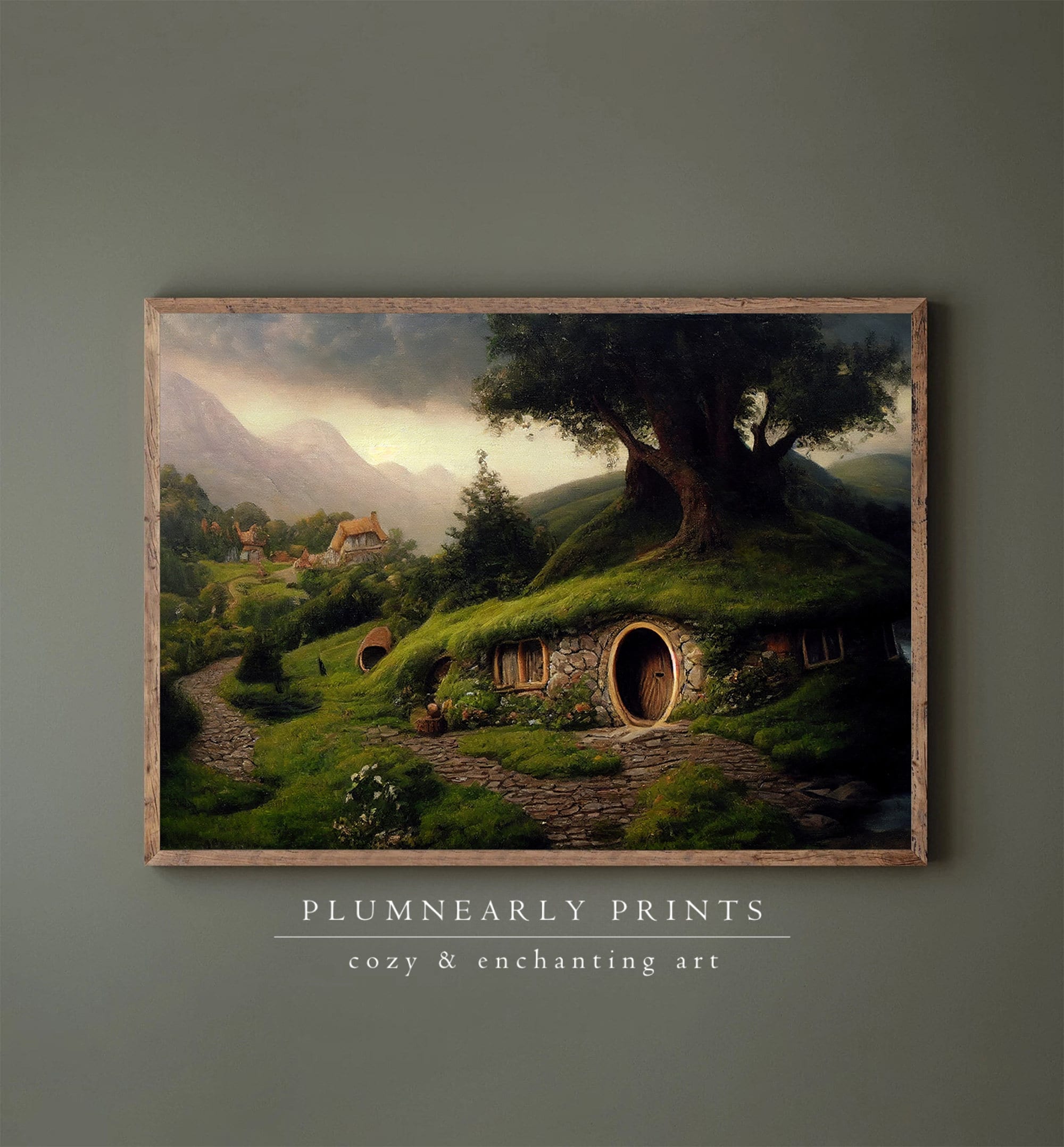 The Shire Oil Painting. Hobbitcore Decor. Hobbit Hole - Etsy