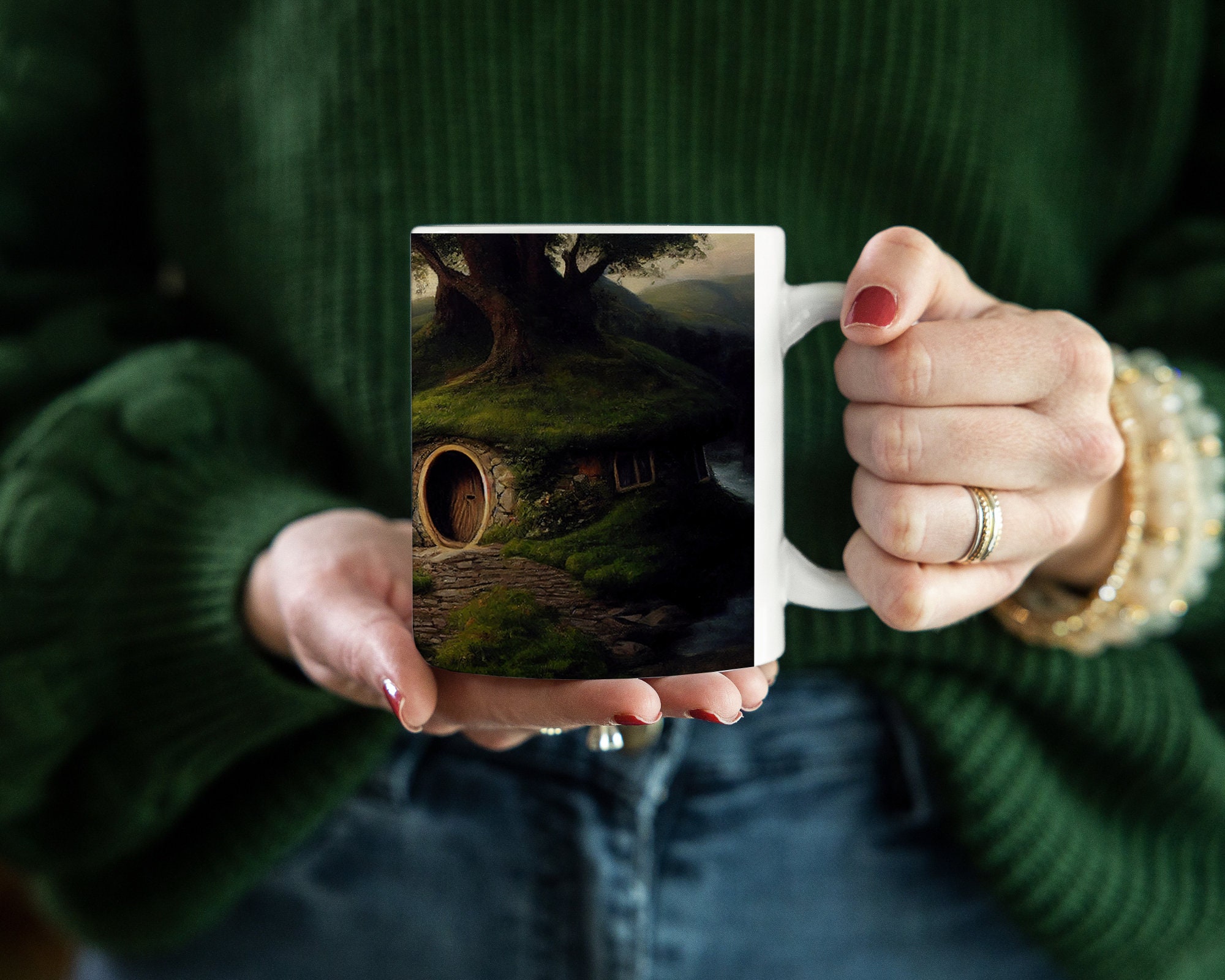 The Shire Oil Painting Mug. Hobbitcore Decor. Hobbit Hole - Etsy
