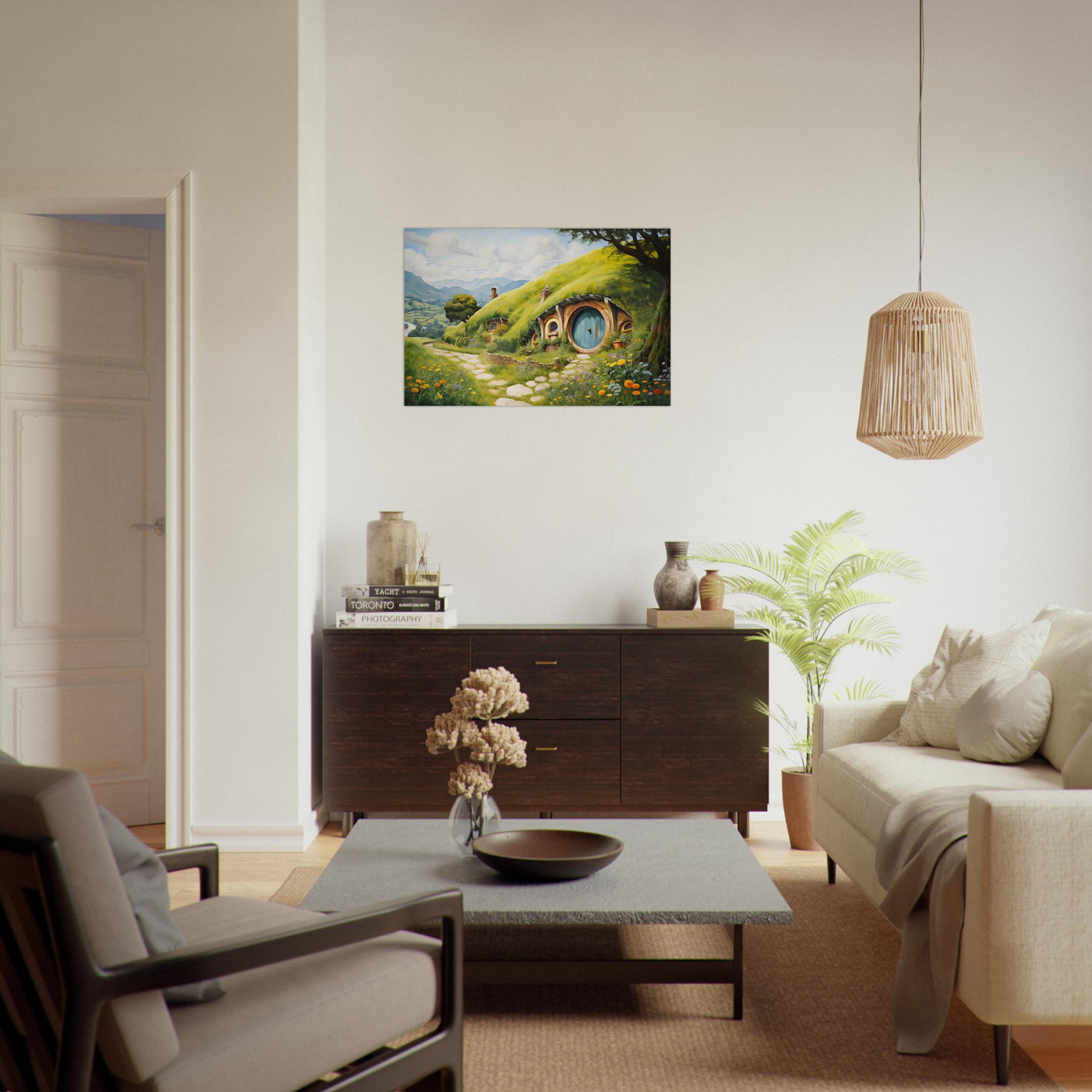 The Shire Oil Painting Print. Hobbitcore Decor. Hobbit Hole Landscape ...