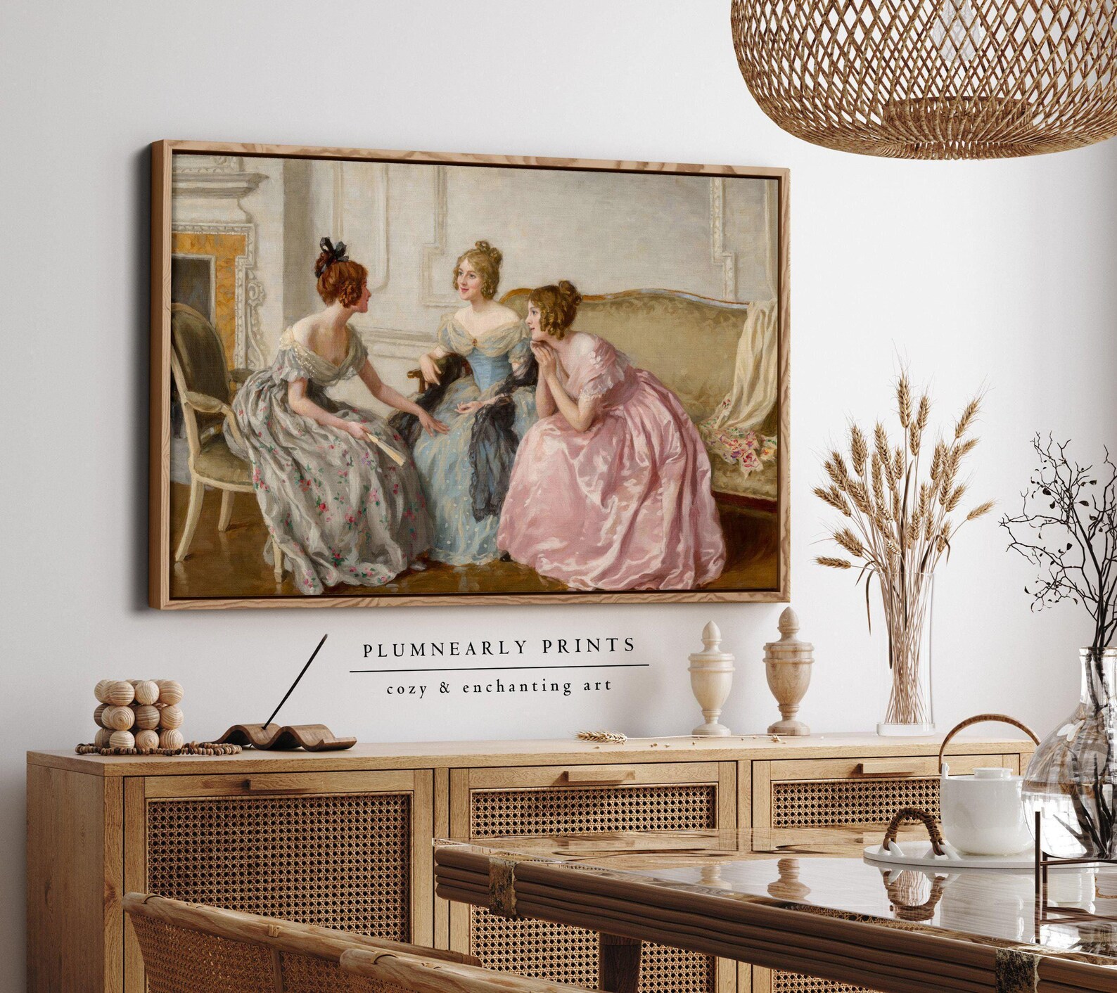Haigh-wood Gossip Women's Portrait Oil Painting Framed Canvas Art - Etsy