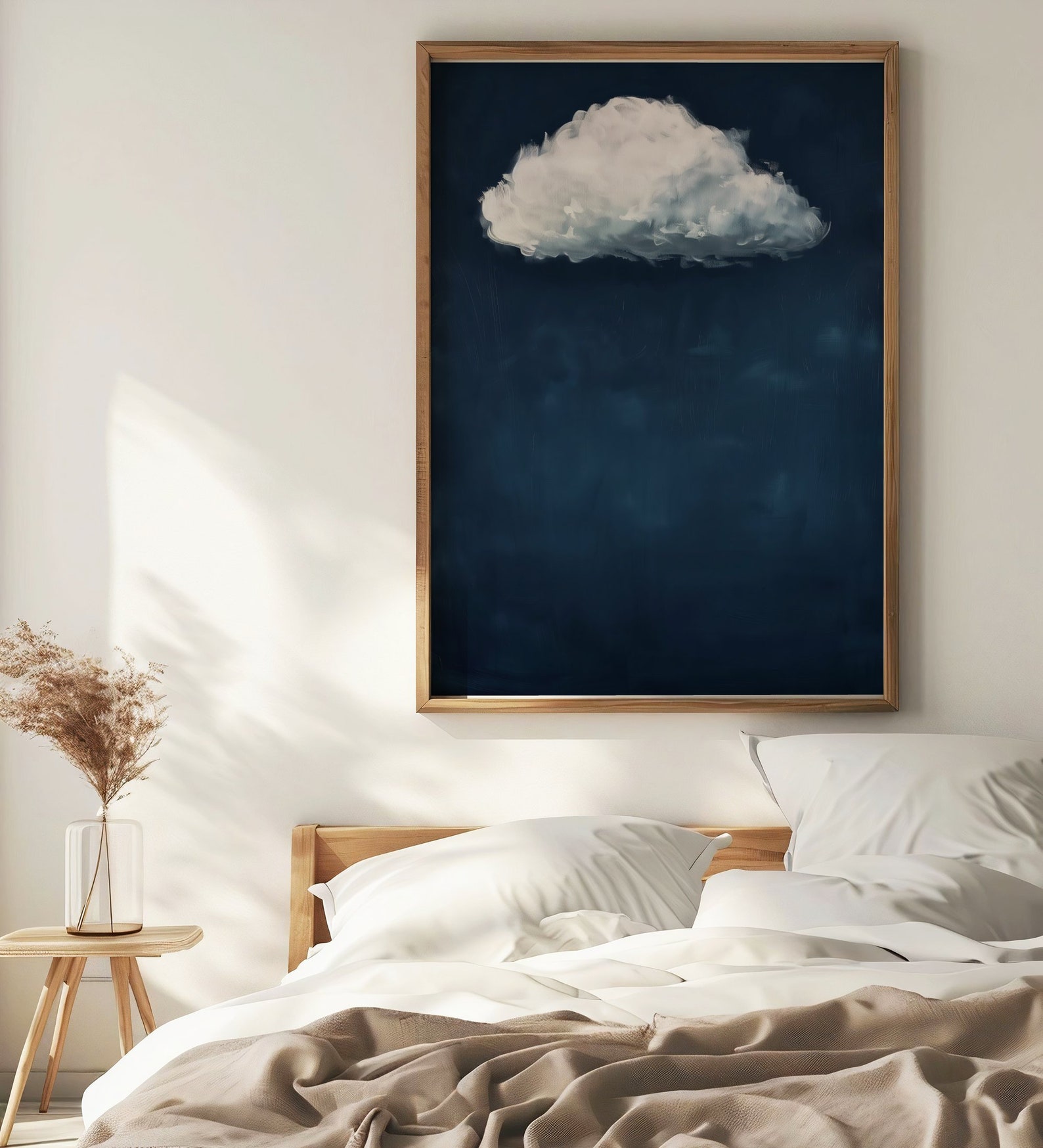 Indigo Blue Cloud Oil Painting Art Print Poster - Etsy