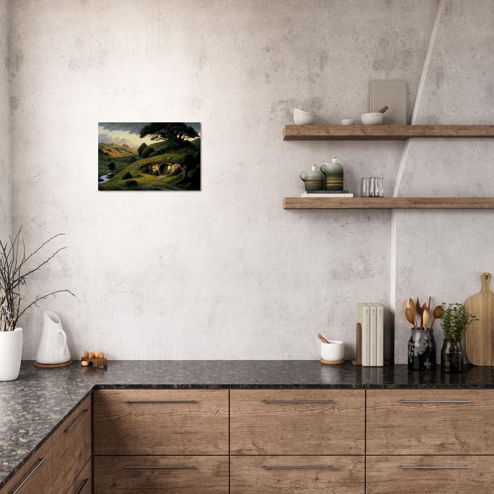 The Shire Oil Painting Print. Hobbitcore Decor. Hobbit Hole - Etsy