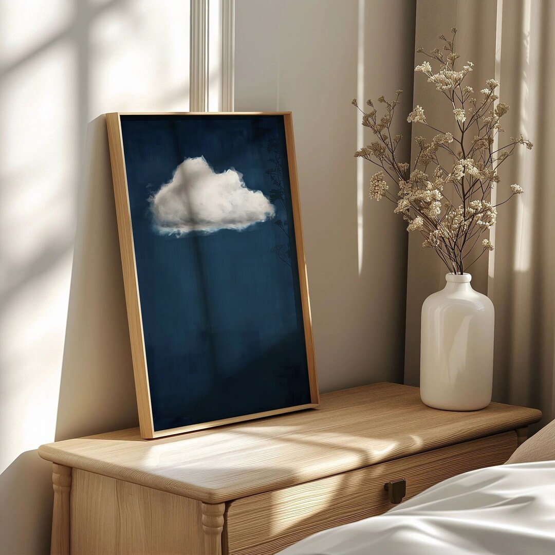 Indigo Blue Cloud Oil Painting Art Print Poster - Etsy
