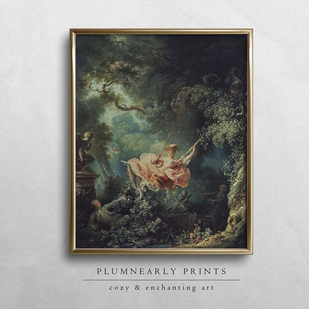 Fragonard the Swing Rococo Romantic Couple Oil Painting Digital Art ...