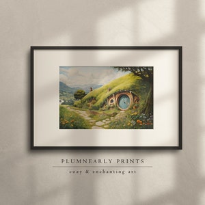 The Shire Oil Painting Print. Hobbitcore Decor. Hobbit Hole Landscape ...