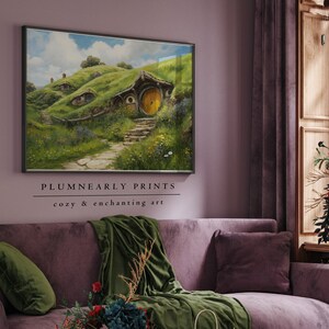 Hobbit House Painting Art Print Poster, the Shire Wall Art, Hobbitcore ...