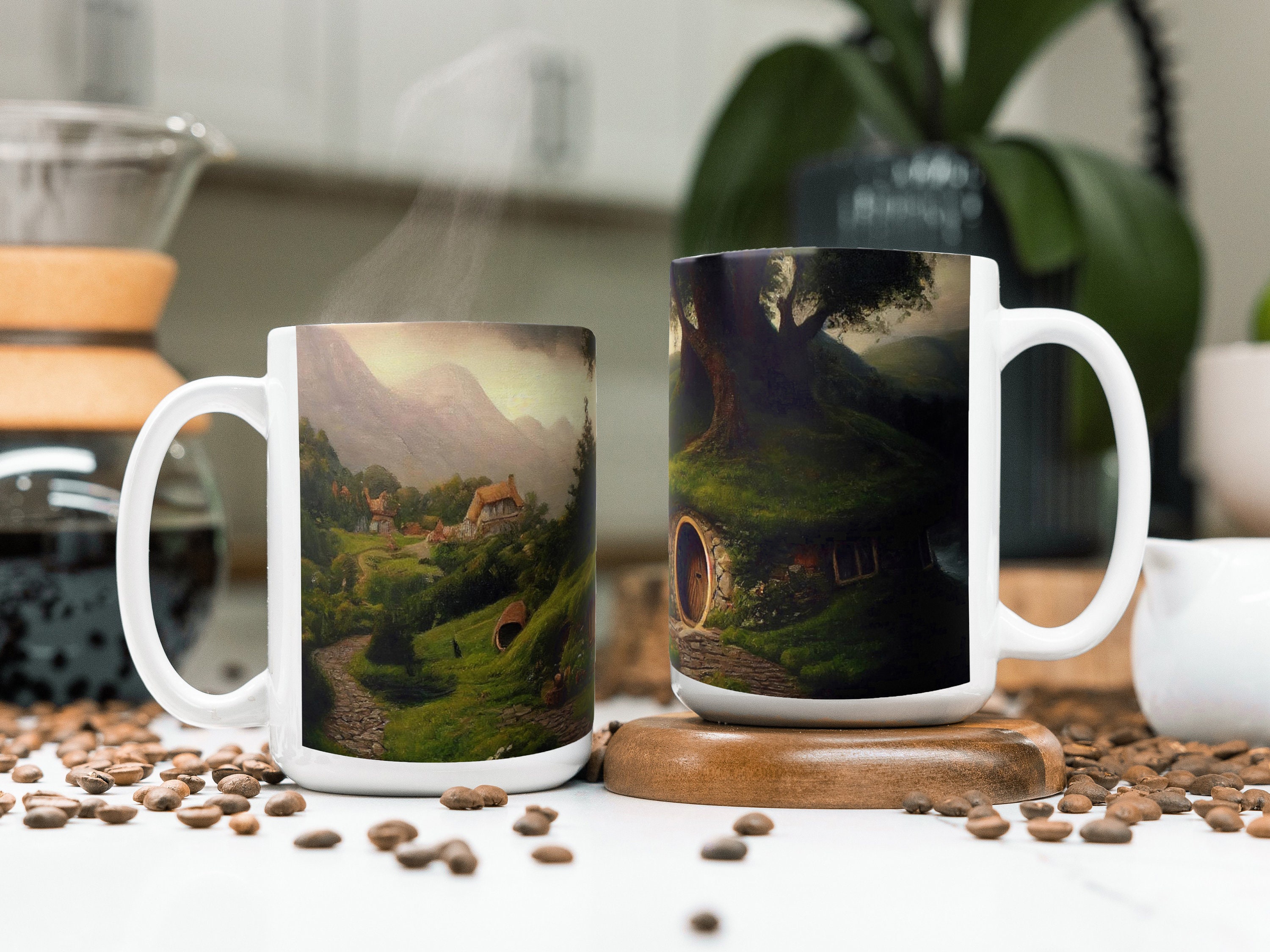 The Shire Oil Painting Mug. Hobbitcore Decor. Hobbit Hole - Etsy