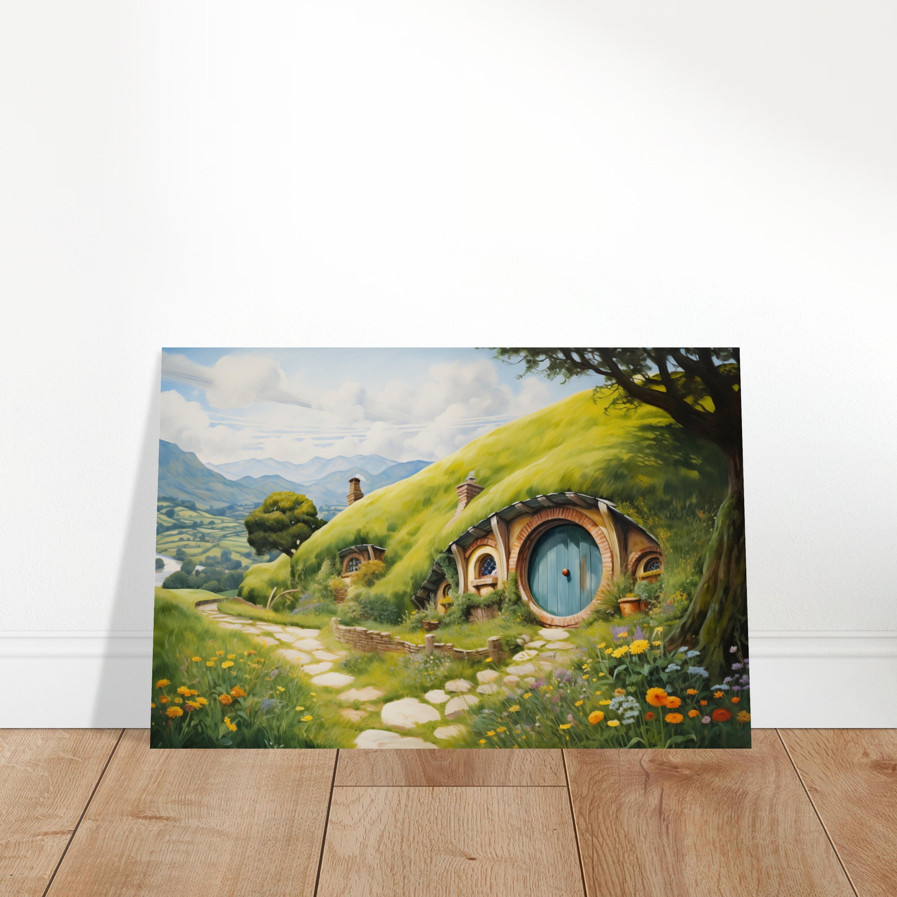 The Shire Oil Painting Print. Hobbitcore Decor. Hobbit Hole Landscape ...