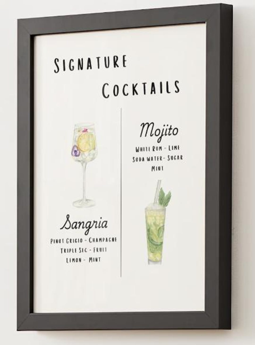 Classic Signature Cocktail Sign for Event / Wedding - Etsy