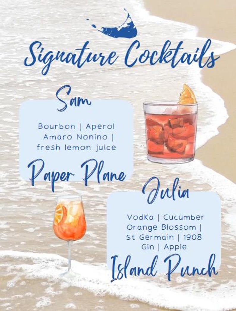 Beach Vibe Signature Drink Signage - CUSTOM ORDER - Etsy