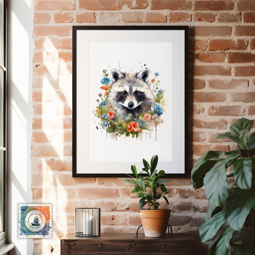 Watercolor Raccoon, Watercolor Art, Painting, Animal Prints, Raccoon ...