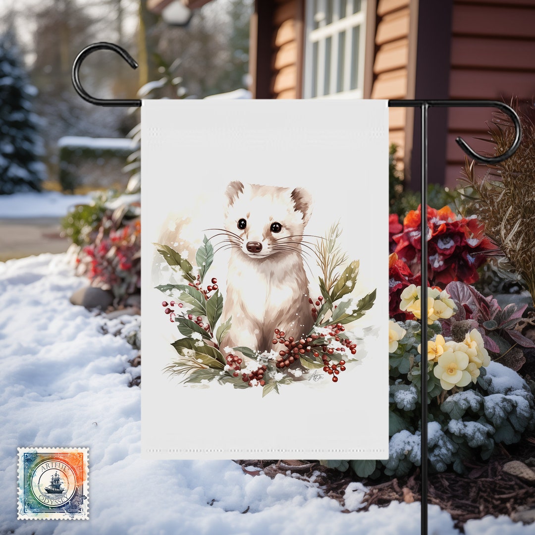 Watercolor Mink, Watercolor Art, Winter, Winter Art, Mink Art, Garden ...