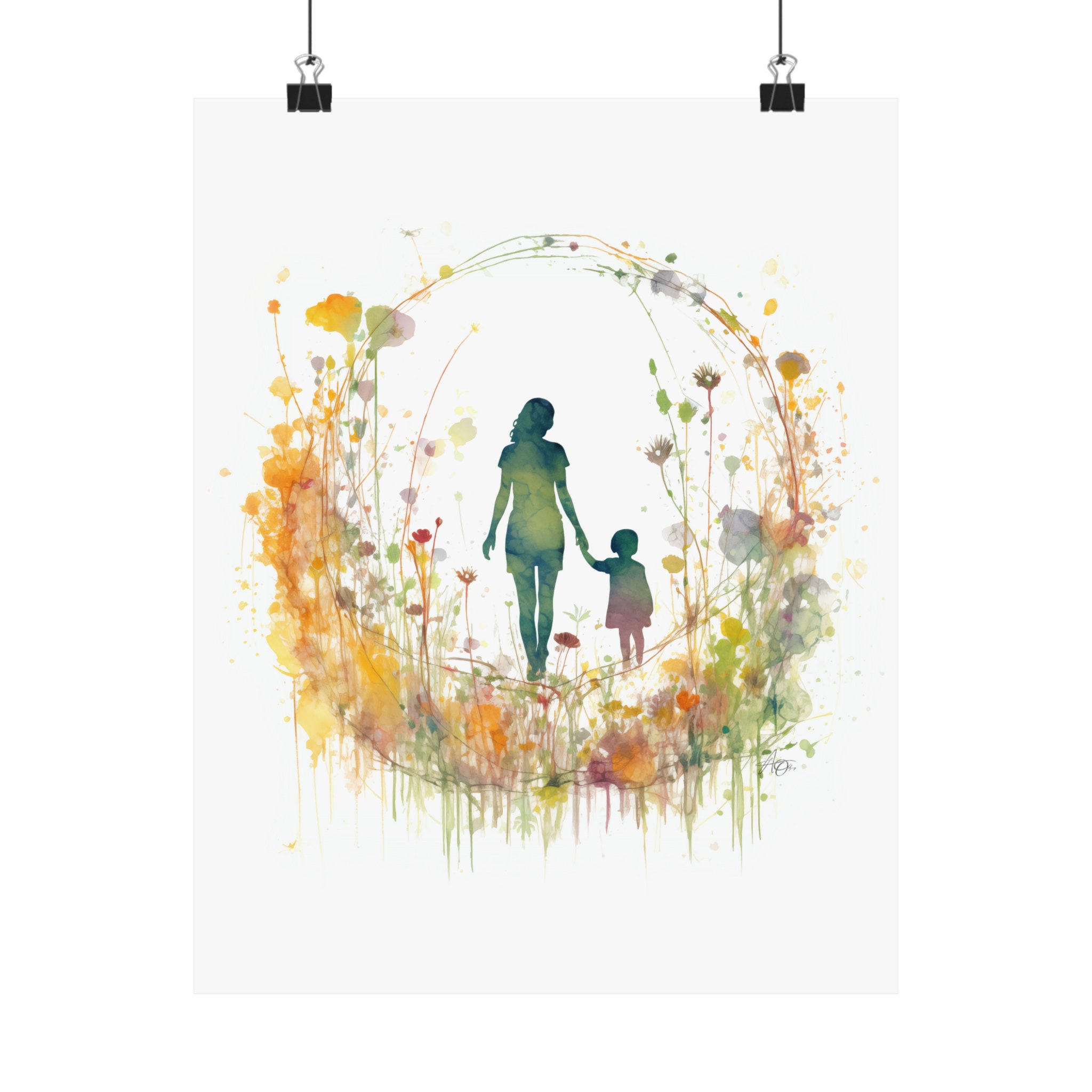 Watercolor Mothers Day Art, Watercolor Art, Mothers Day Art, Mothers ...