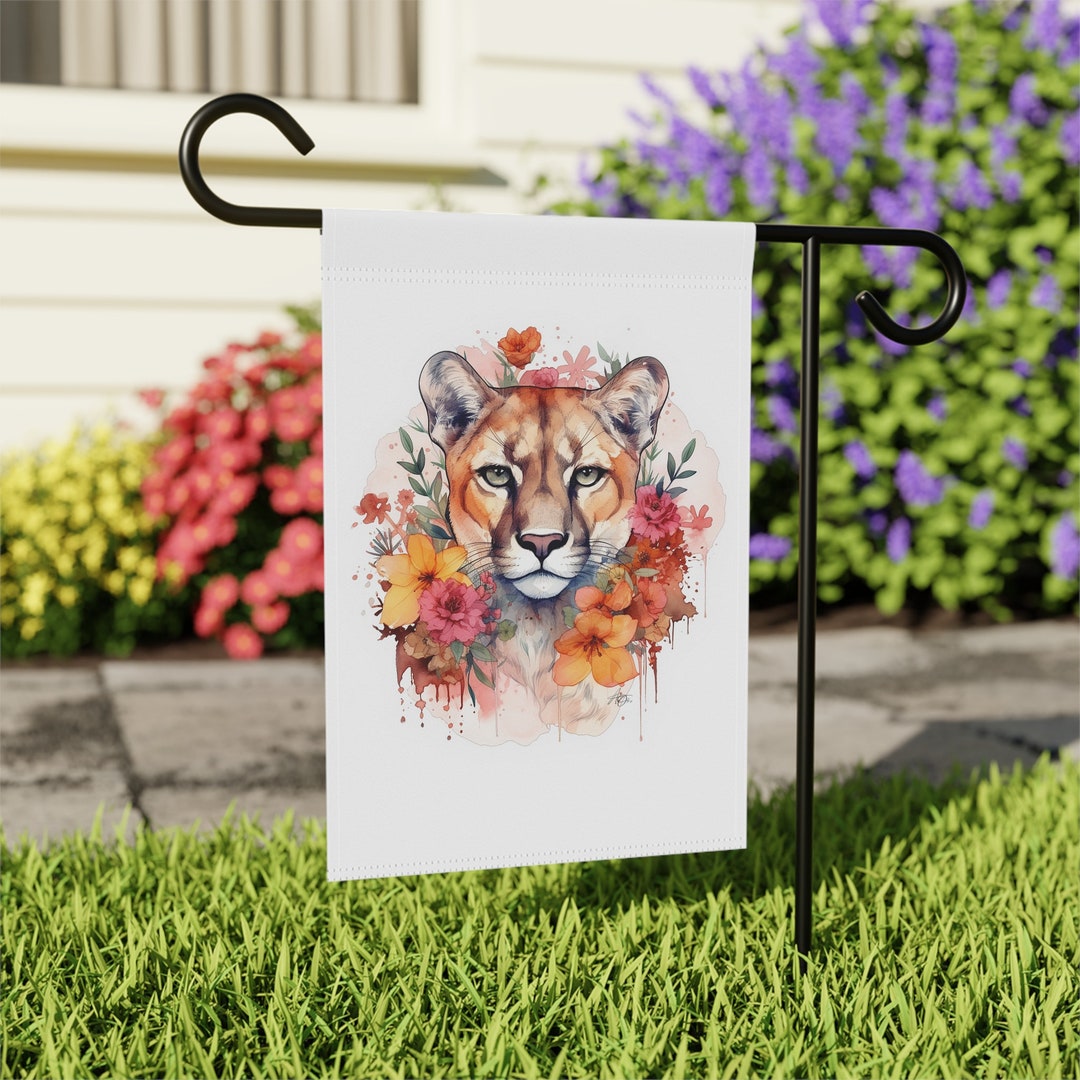 Watercolor Cougar, Watercolor Art, Garden, Animal Art, Flag, Mountain ...
