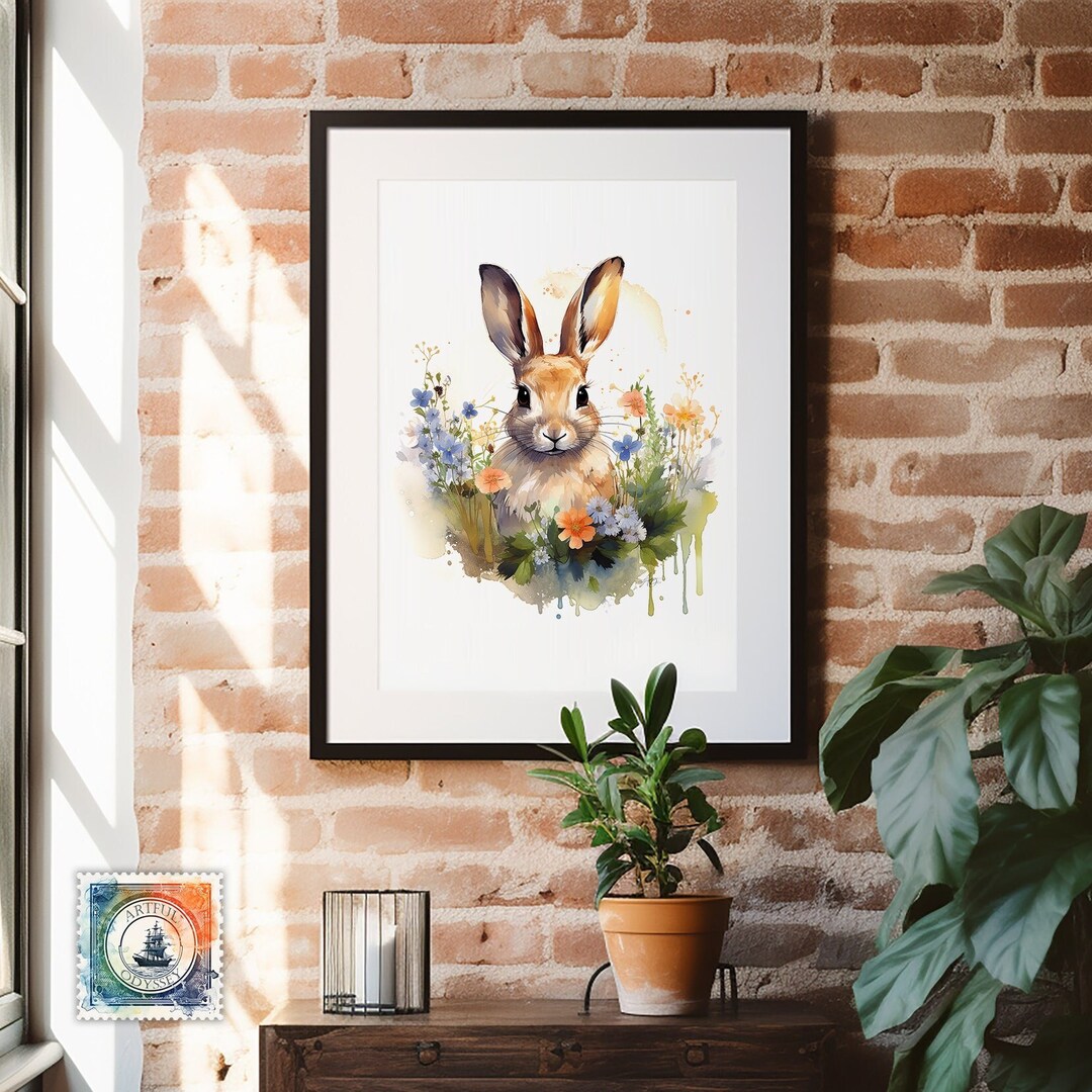 Watercolor Rabbit, Watercolor Art, Painting, Animal Print, Rabbit, Wall ...