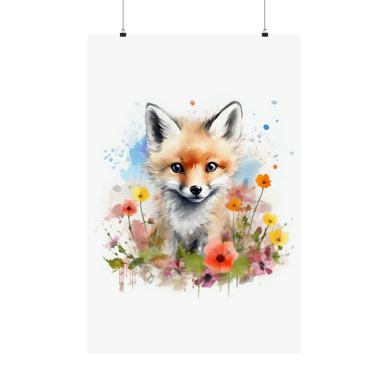 Watercolor Baby Fox, Fox Cub, Fox Kit, Fox Art, Fox Painting, Nursery ...