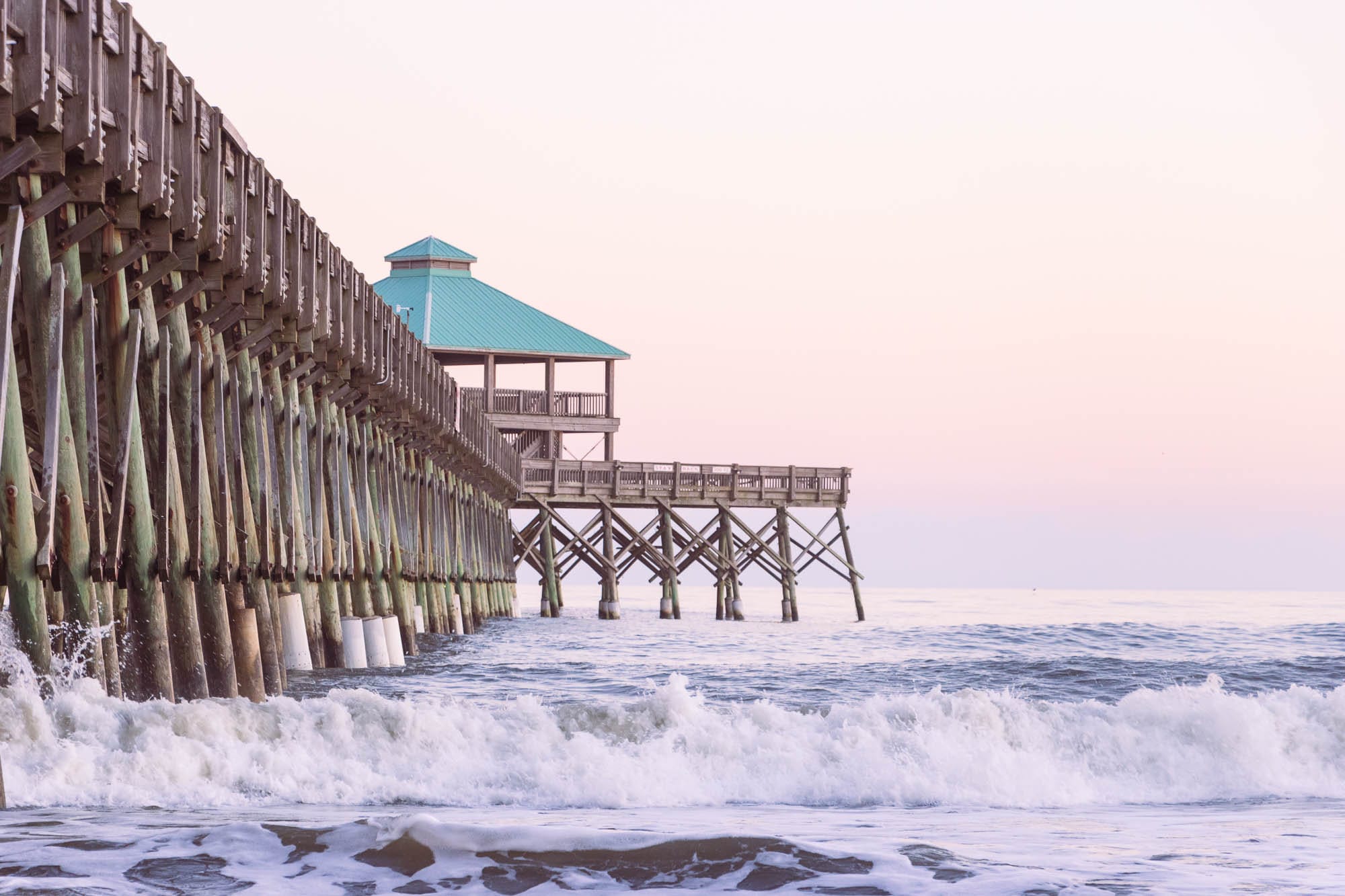 Folly Beach Pier Ocean Photography Print, Charleston Landscape Wall Art ...