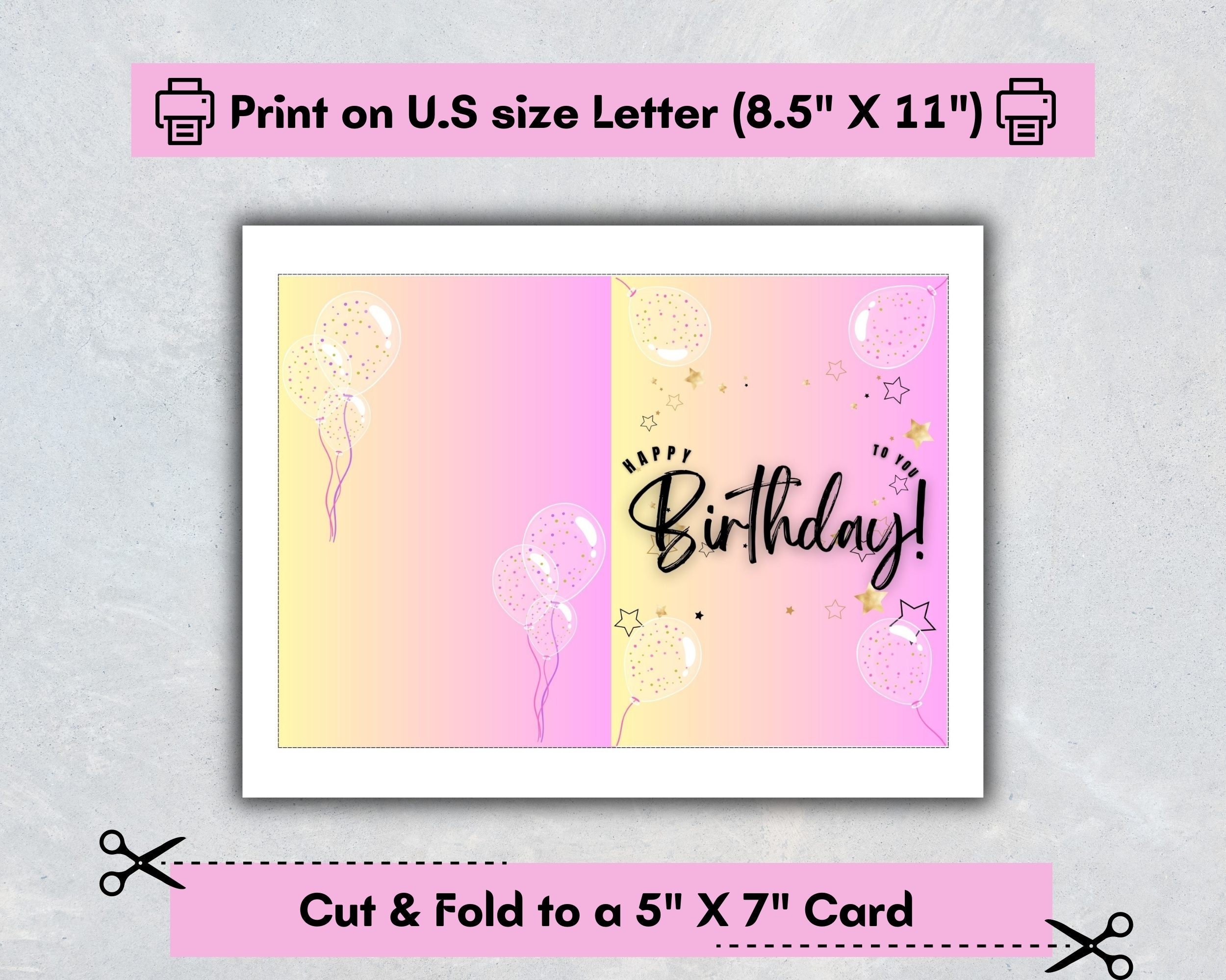 Happy Birthday to You Card, Printable and Instant Download Greetings ...