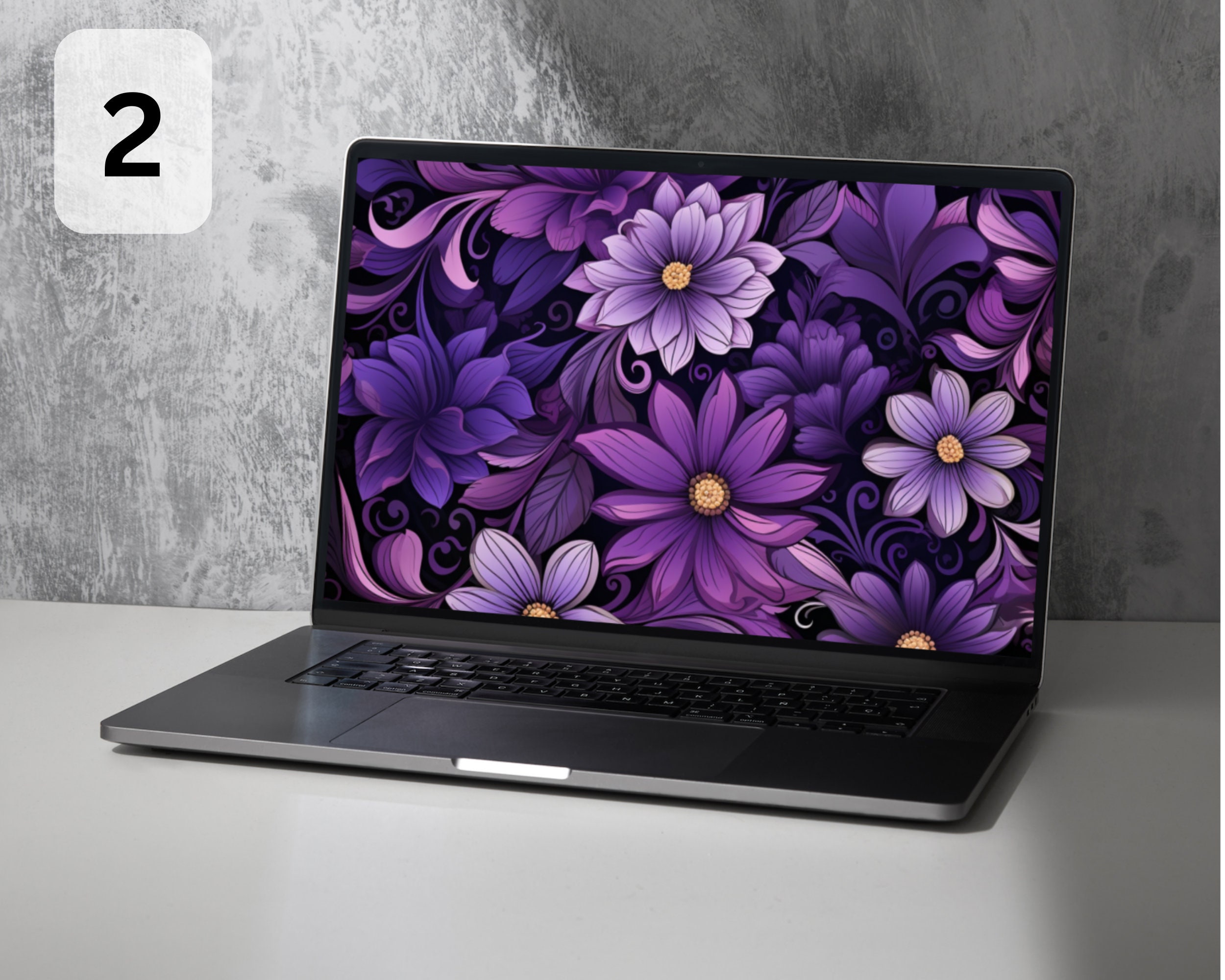 8 Seamless Purple Flower Patterns Designs | Instant Download - Etsy