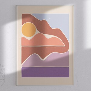 Desert Landscape Shapes Boho Printable Wall Art | Desert Sunset ...