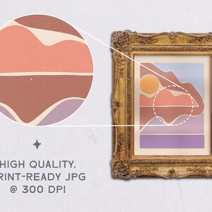 Desert Landscape Shapes Boho Printable Wall Art | Desert Sunset ...