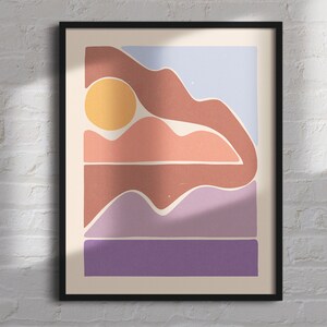 Desert Landscape Shapes Boho Printable Wall Art | Desert Sunset ...