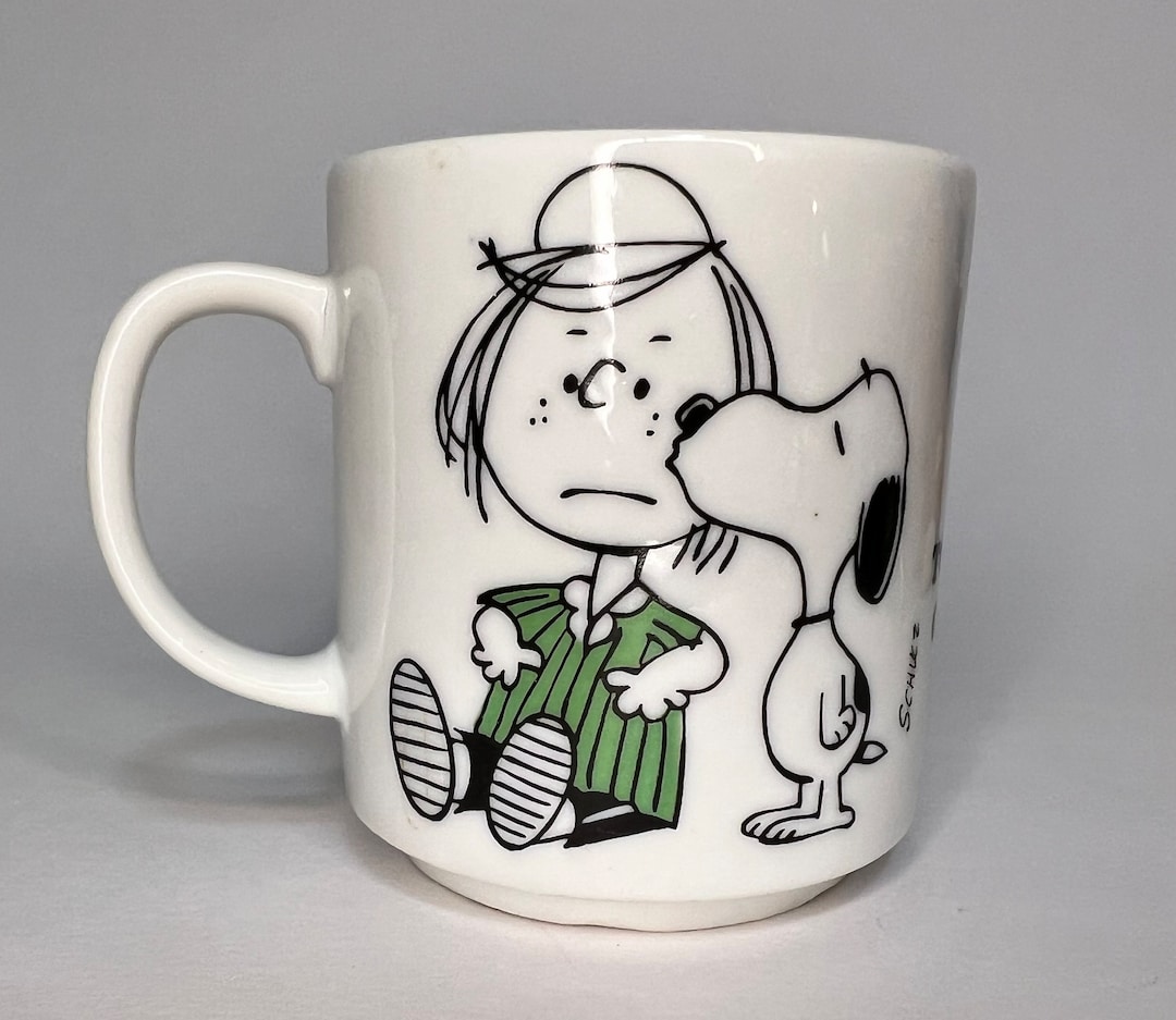 Vintage 1966 Peanuts Snoopy Mug We All Need Someone to Kiss Away Our ...