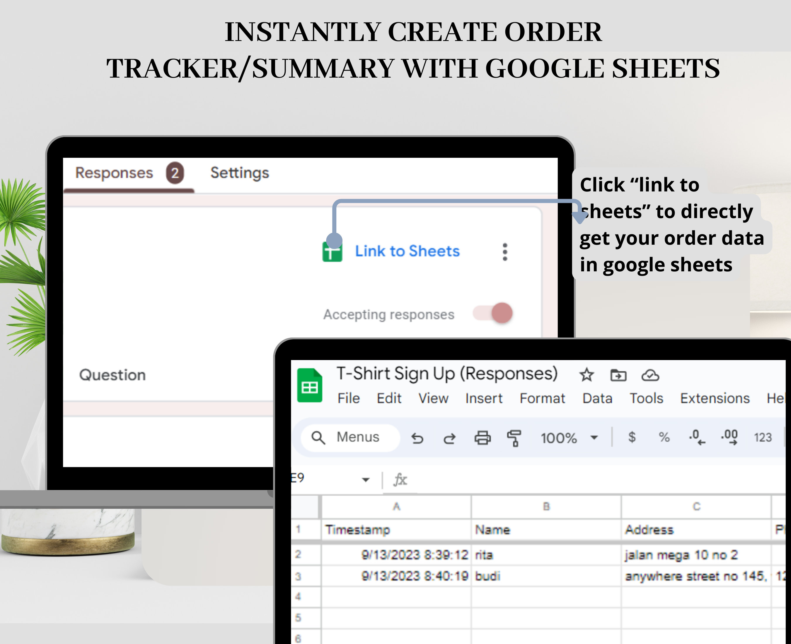 T-shirt Order Form Template: Custom Automatic Tracker (google Form) - Etsy