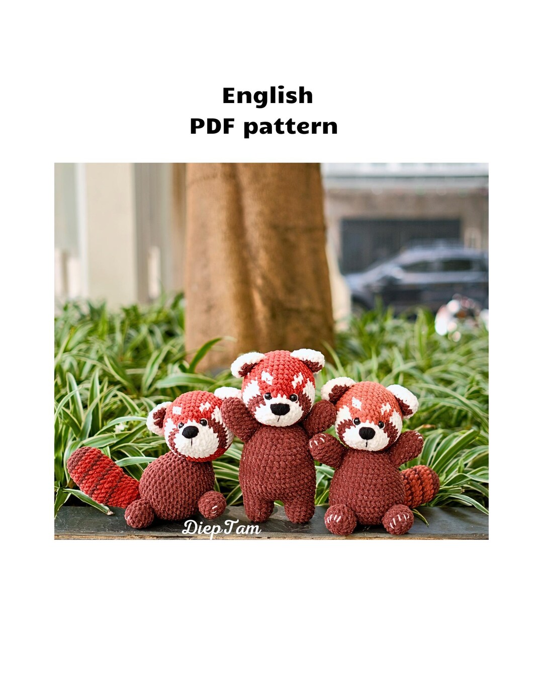 Bundle 3in1 Crochet Redpanda Pattern, Crochet Animals, English PDF ...