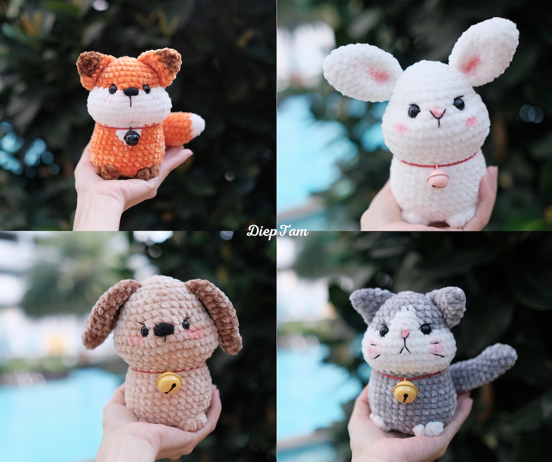 Chunky Velvet Baby Animal Crochet Pattern: Low Sew Amigurumi (PDF ...