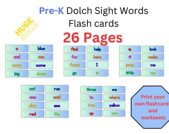 First Grade Dolch Sight Words Downloadable First Grade Flash Cards ...