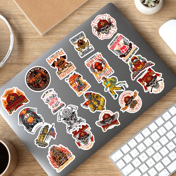 Firefighter Vinyl Stickers - Etsy
