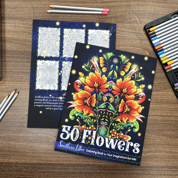 Southern Lotus Coloring Book - Etsy