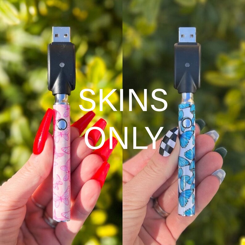 Pink Butterflies 510 Skin Vape Skin Pink Vape Skin Girly Skin Butterfly Skin Cute Vape Skin Blue