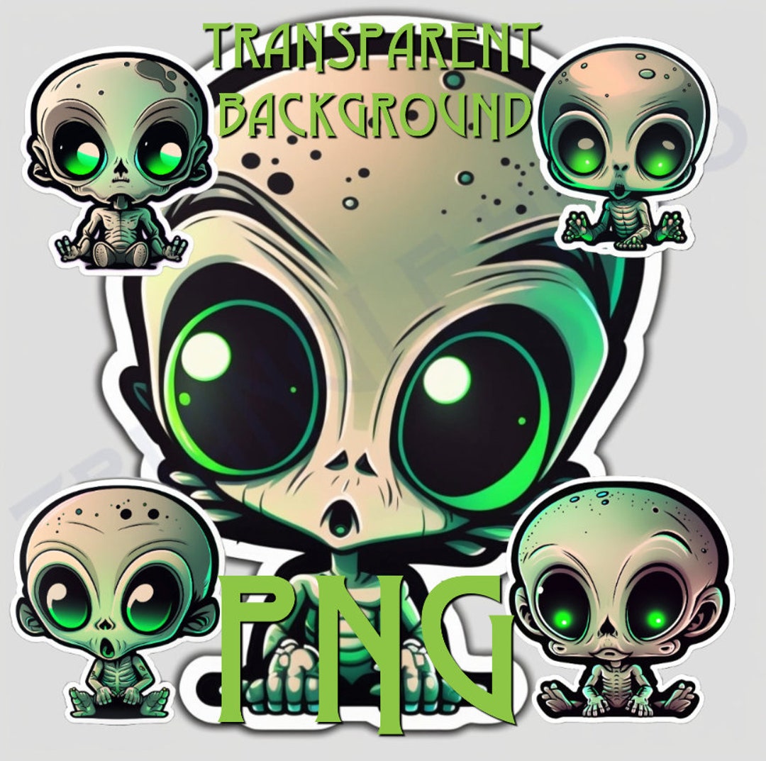 5 CUTEE ALIEN STICKERS Clipart Pack Sublimation Png .pdf - Etsy