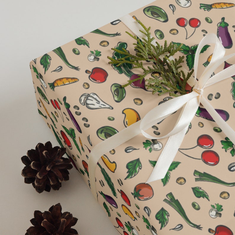 Fruits and Veggies Wrapping Paper Sheets Set of 3 Fruits & Vegetables ...