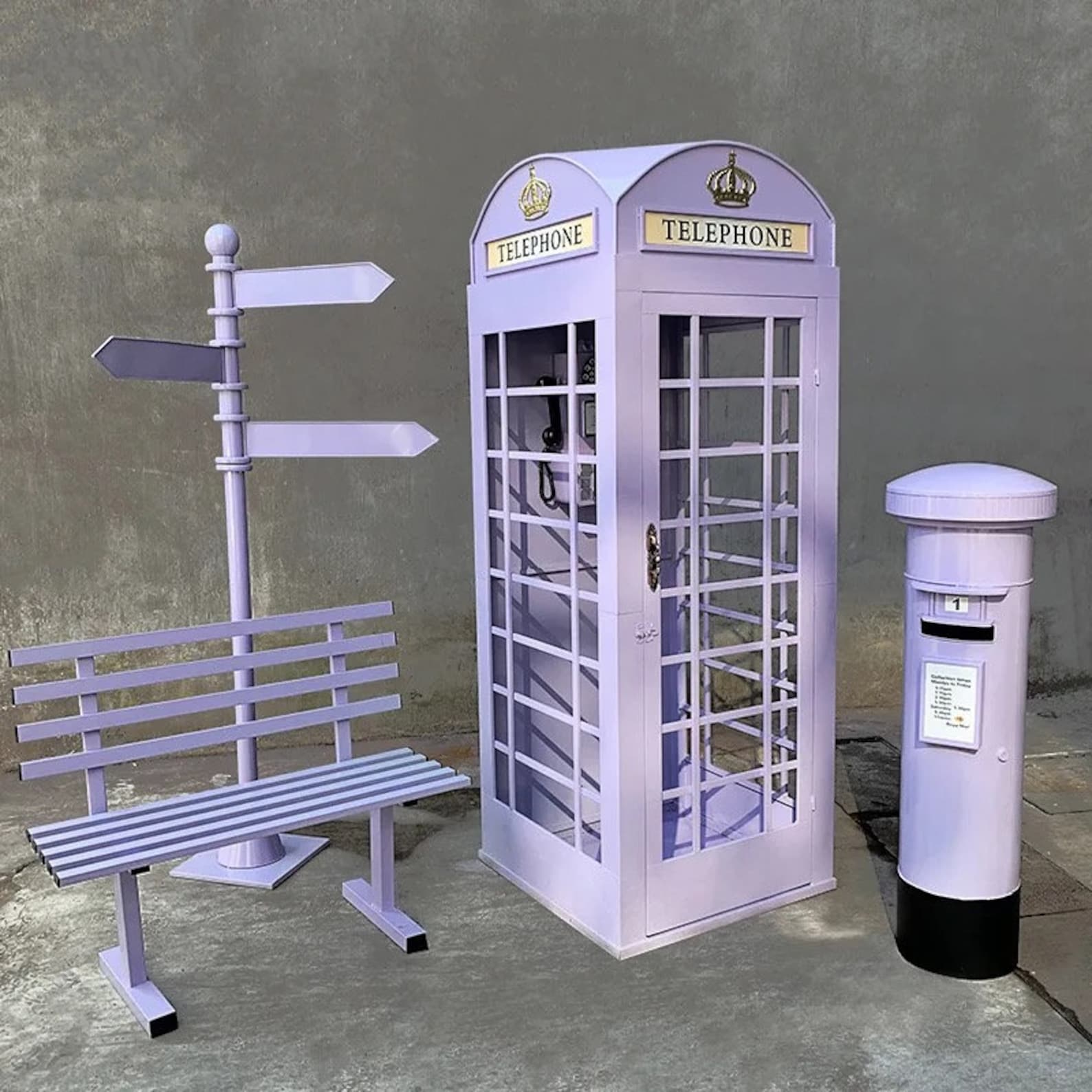 Pink Telephone Photo Booth Salon Photo Decoration Metal Telephone Booth ...