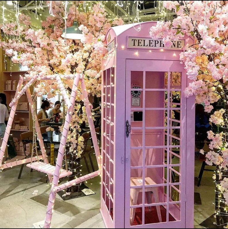 Pink Telephone Photo Booth Salon Photo Decoration Metal - Etsy
