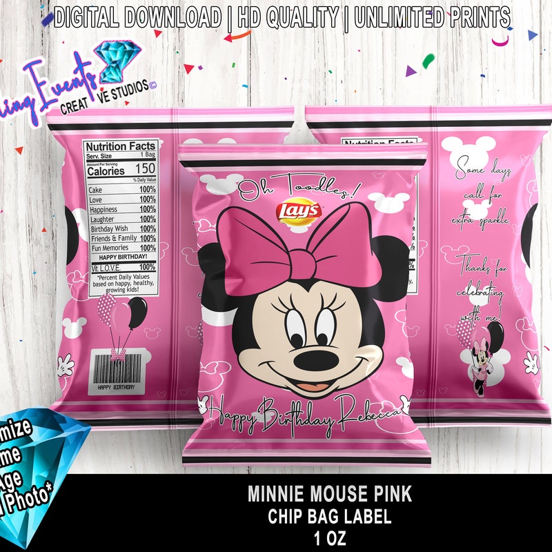 Minnie Mouse Labels - Etsy