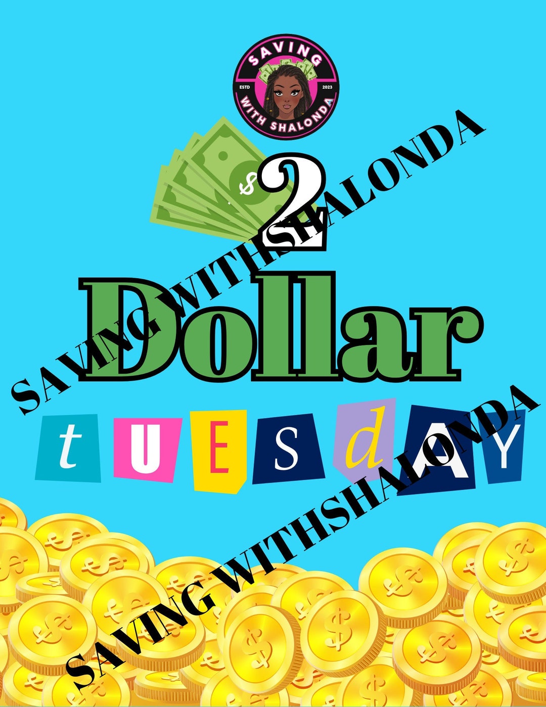 8.5X11 2 Dollar Tuesday Savings Bundle - Etsy