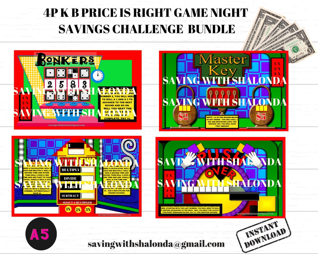 A5 Game Show Savings Challenge Bundle /the Price is Right// Mini ...