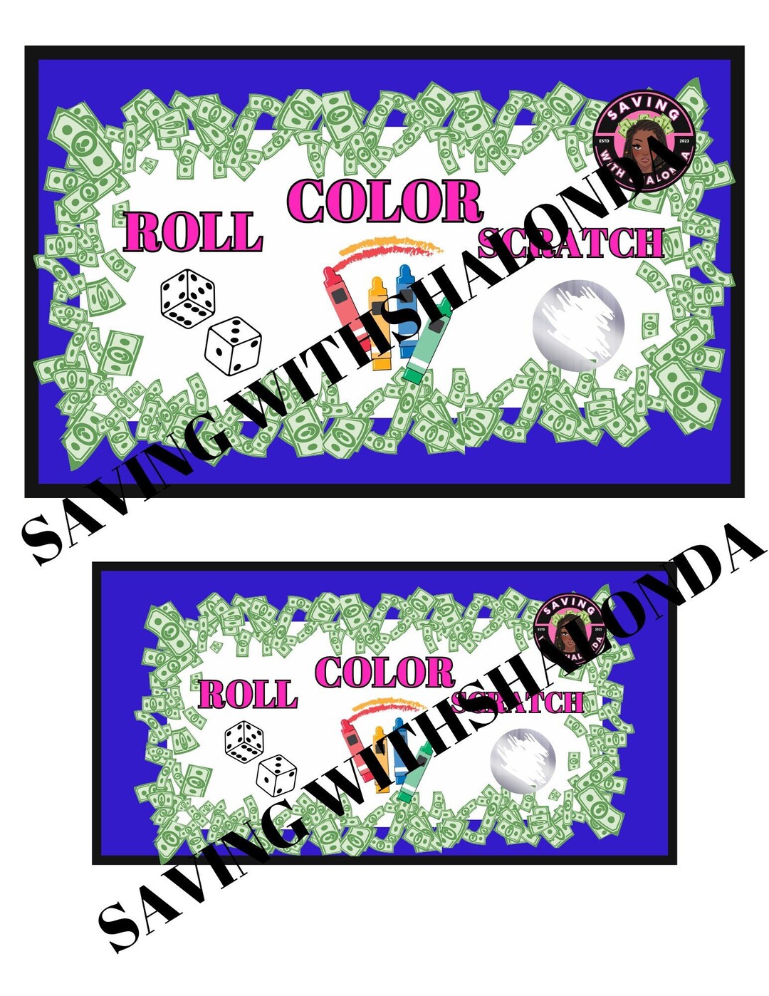 8.5X11 Blueandpink Roll Color Scratch GAME KIT - Etsy