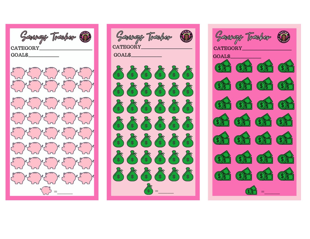 A6 PINK Savings Tracker - Etsy