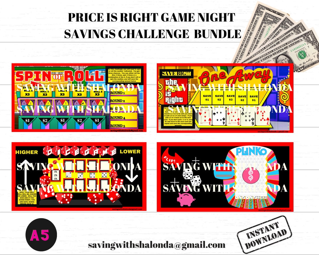 A5 Game Show Savings Challenge Bundle/the Price is Right/game Show ...