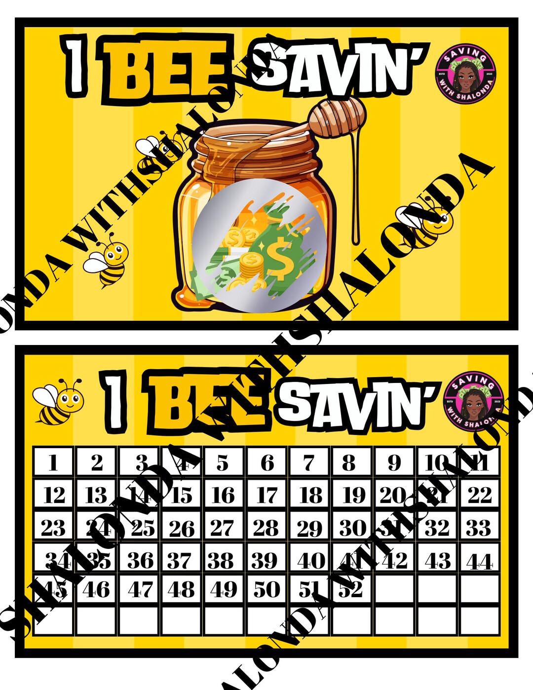 I BEE Savin 52 Week Card Game - Etsy
