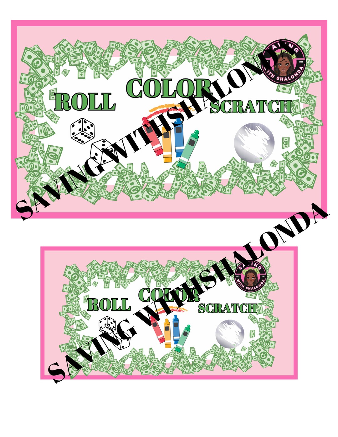 8.5X11 PINK Roll Color Scratch GAME KIT - Etsy