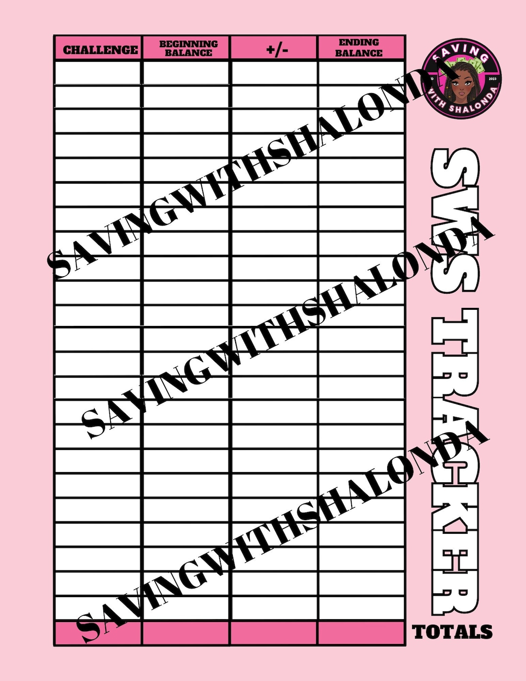 8.5X11 SWS Savings Trackers - Etsy