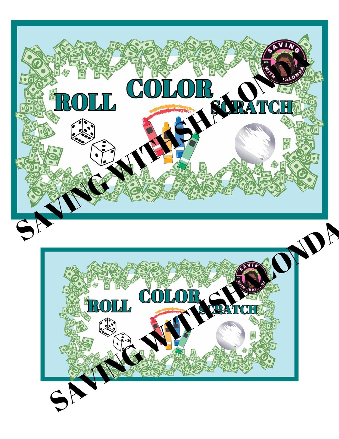 8.5X11 TEAL Sky Blue Roll Color Scratch GAME KIT - Etsy