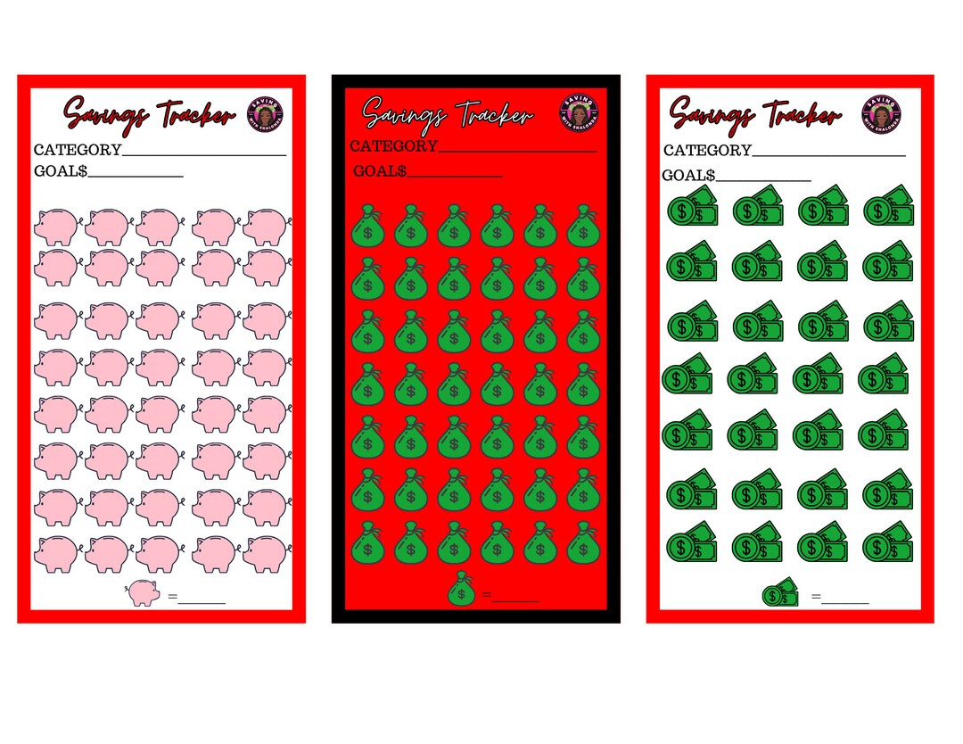 A6 Red Savings Tracker - Etsy