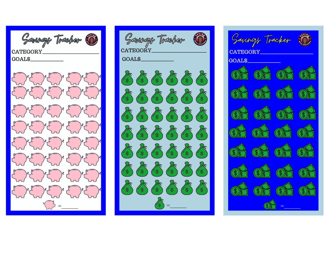 A6 Blue Savings Tracker - Etsy
